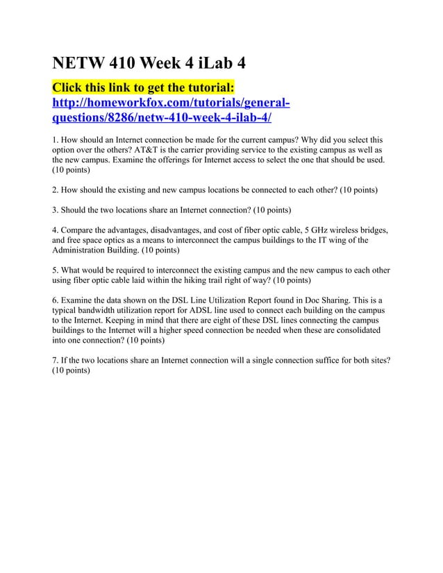 Netw 410 week 4 i lab 4 | PDF