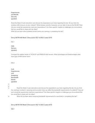 Netw450 advanced network security with lab entire class | PDF