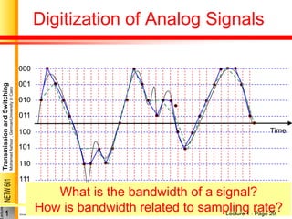 NETW601_Lecture01_2016, transmission and switching course | PDF | Computer Networking | Computing
