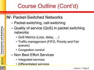 NETW601_Lecture01_2016, transmission and switching course | PDF | Computer Networking | Computing