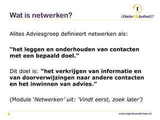 Netwerkend Aan Het Werk | PPSX | Career Planning | Careers