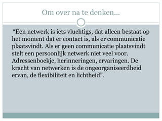 Netwerken werkt presentatieversie | PPTX