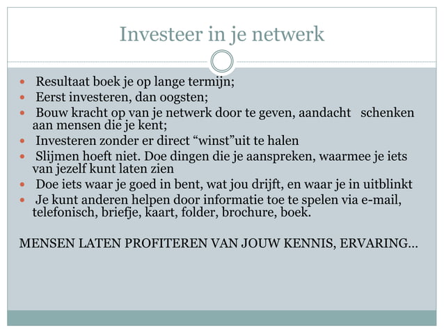 Netwerken werkt presentatieversie | PPTX | Resume Writing and Advice ...