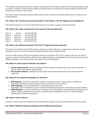 Computer Network Interview Questions | PDF