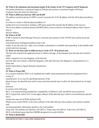 Computer Network Interview Questions | PDF | Computer Networking | Computing
