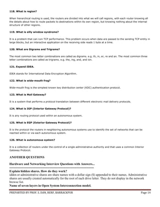 Computer Hardware And Networking Interview Question And Answer