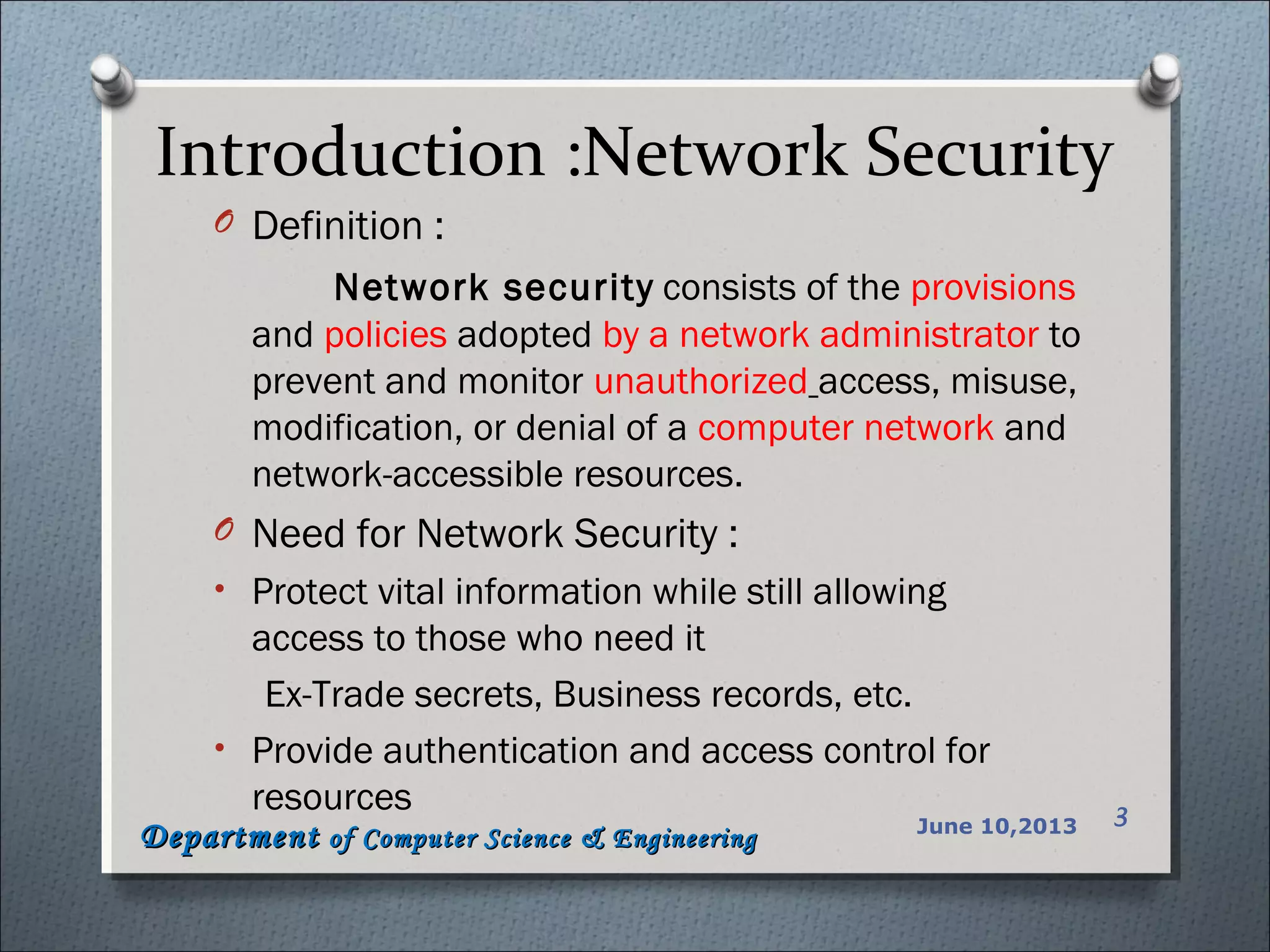 Network security & information security maintainence modified | PPT