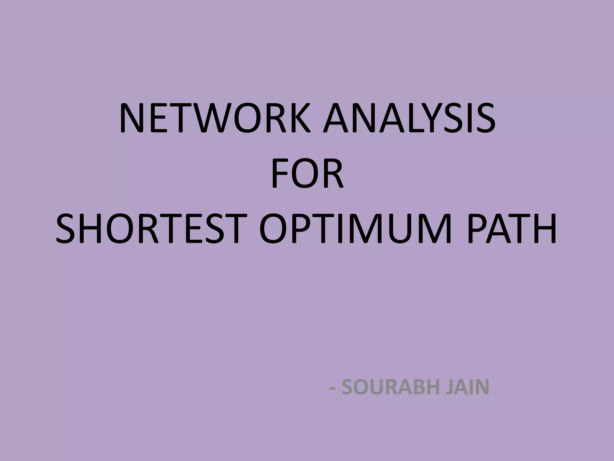 Network analysis for shortest optimum path | PPTX