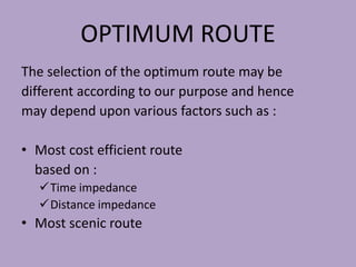 Network analysis for shortest optimum path | PPTX