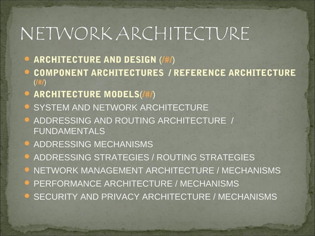 Network architecture | PPT