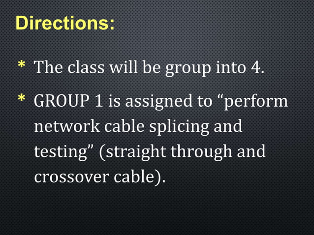Network Cable Splicing | PPTX | Educational Assessment | Education