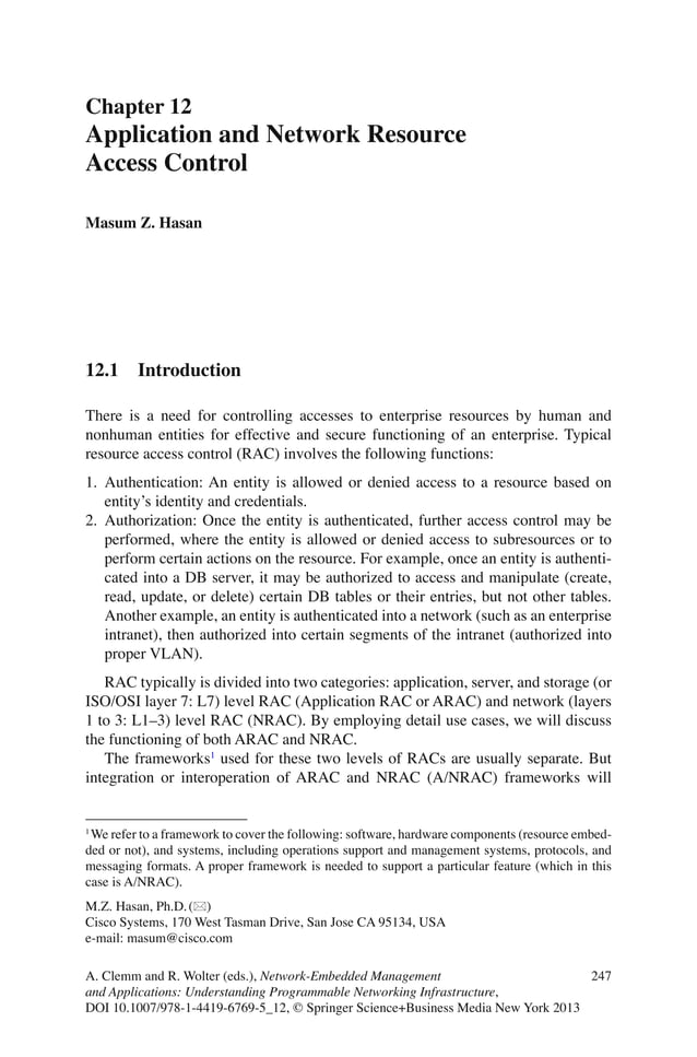 Network embedded management and applications | PDF