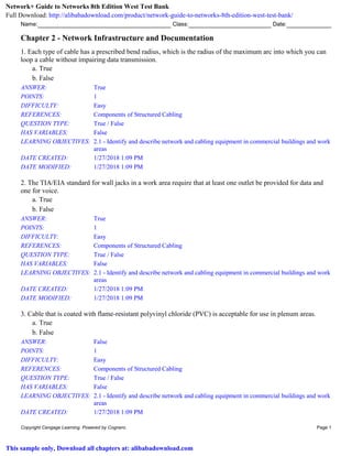 Network+ Guide to Networks 8th Edition West Test Bank | PDF | Computer ...