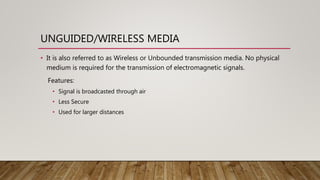 Network Media and Data Transmission | PPTX | Computer Networking | Computing