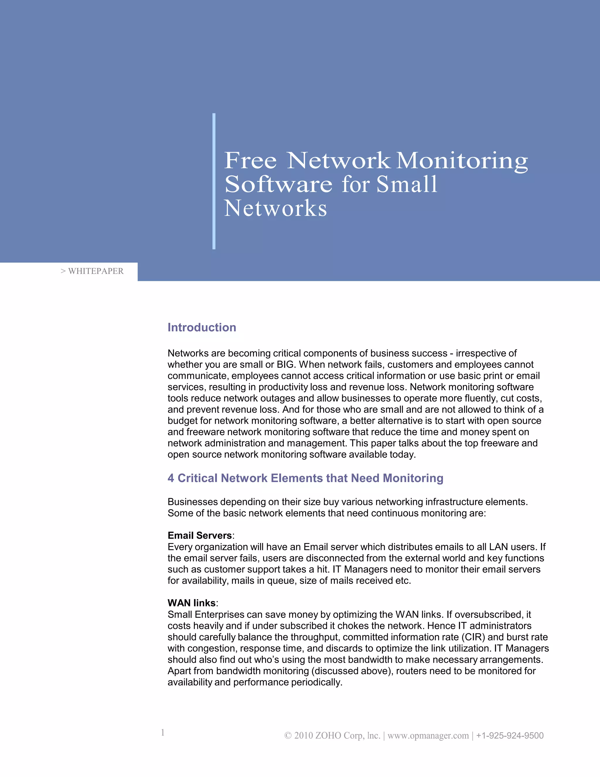 Network Monitoring Tools | PDF
