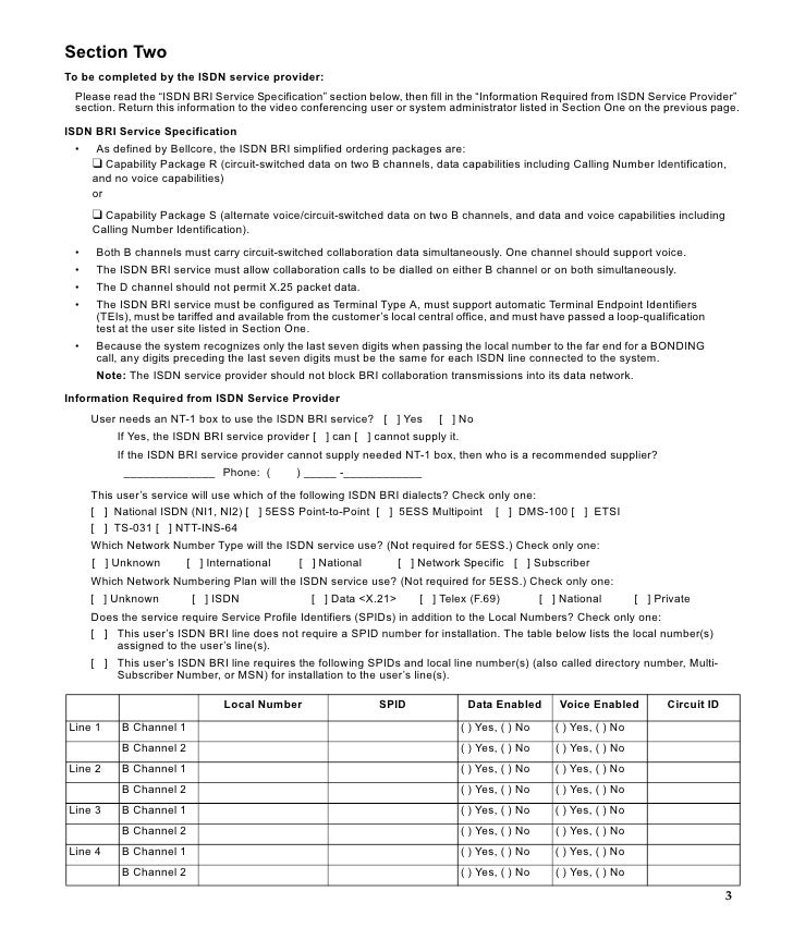 Network Planning Worksheets for Video Conferencing