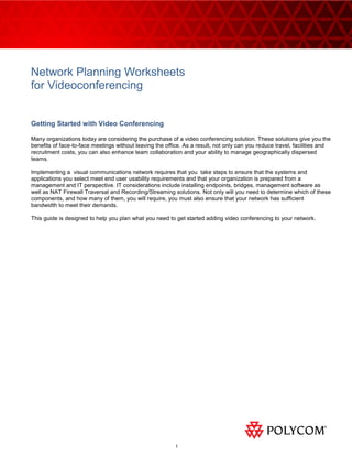 Network Planning Worksheets for Video Conferencing | PDF