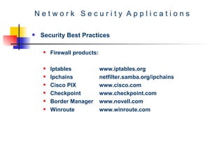 Network Security Tools and applications | PPT
