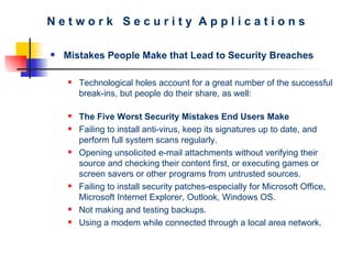 Network Security Tools and applications | PPT