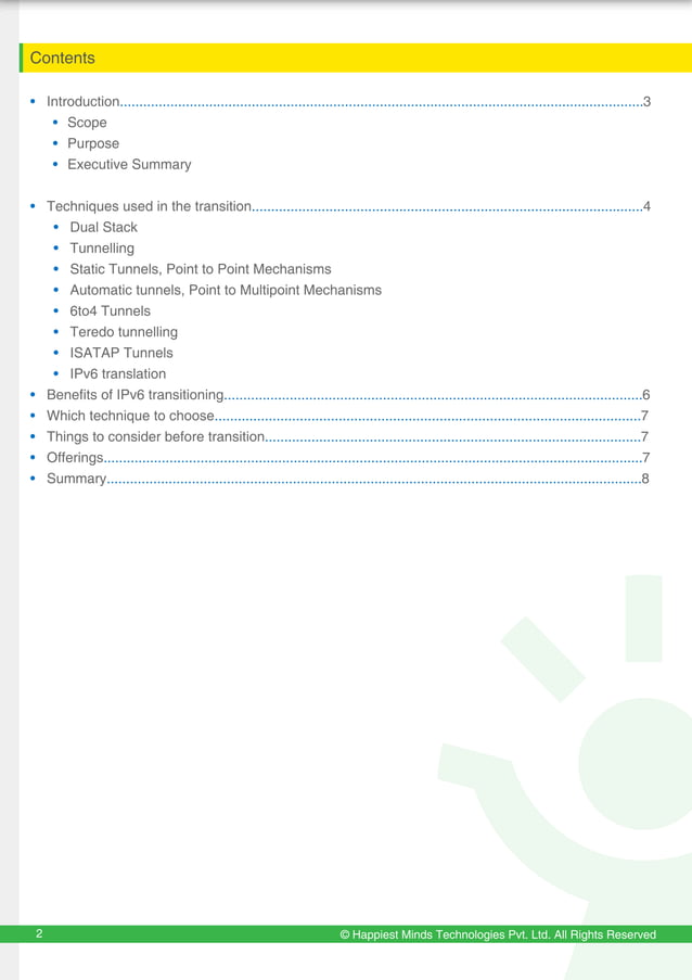 Whitepaper Network Transitioning From Ipv4 To Ipv6 Document Happiest Minds Pdf