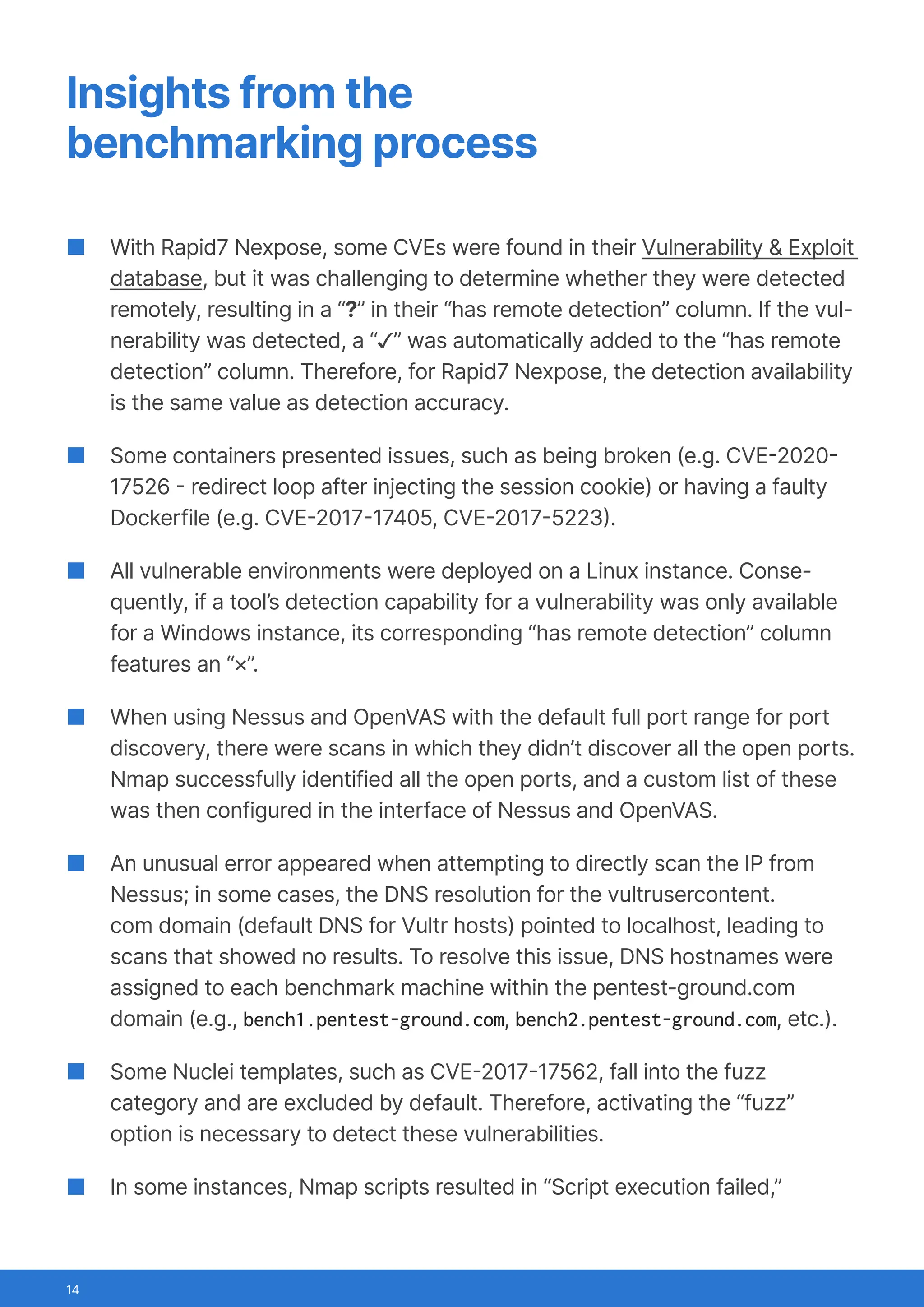 Benchmarking our Network Vulnerability Scanner | PDF