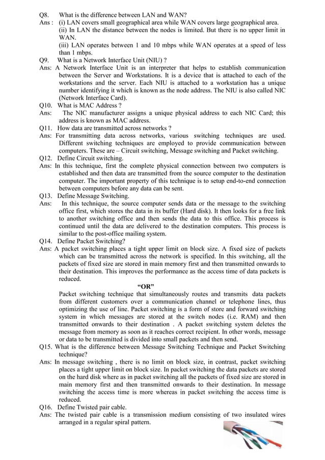 computer Network Abbreviations in class XII.pdf | Internet | Computing