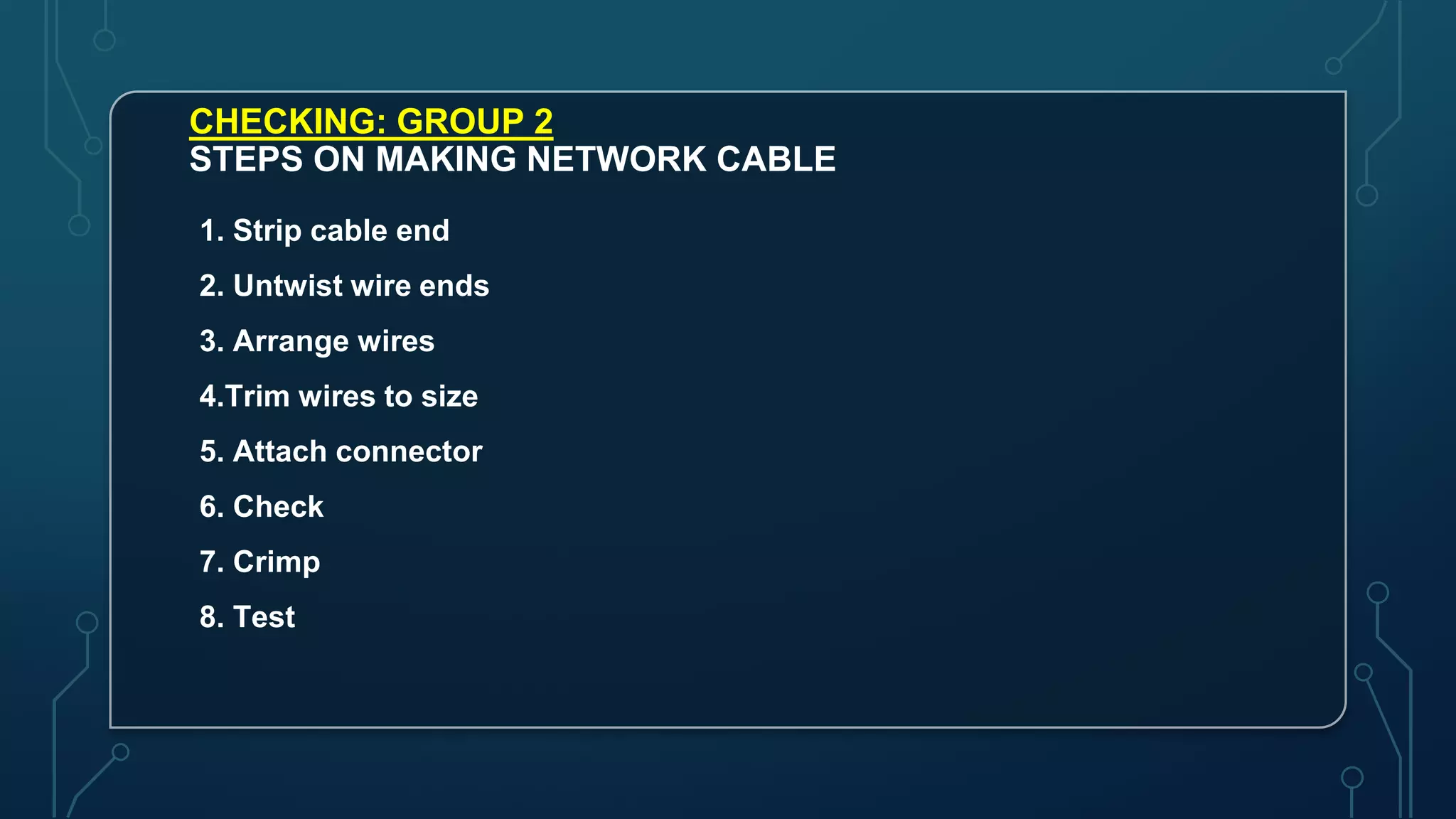 Network activity checking | PPTX