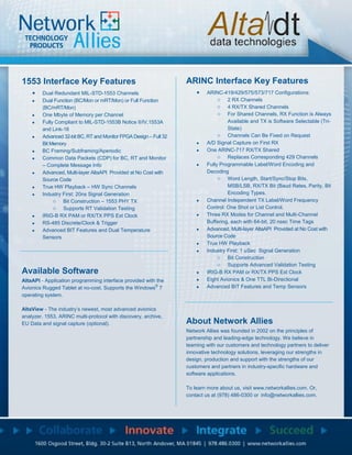 Network Allies 1553/Arinc PC Tablet | PDF | Computing | Technology ...