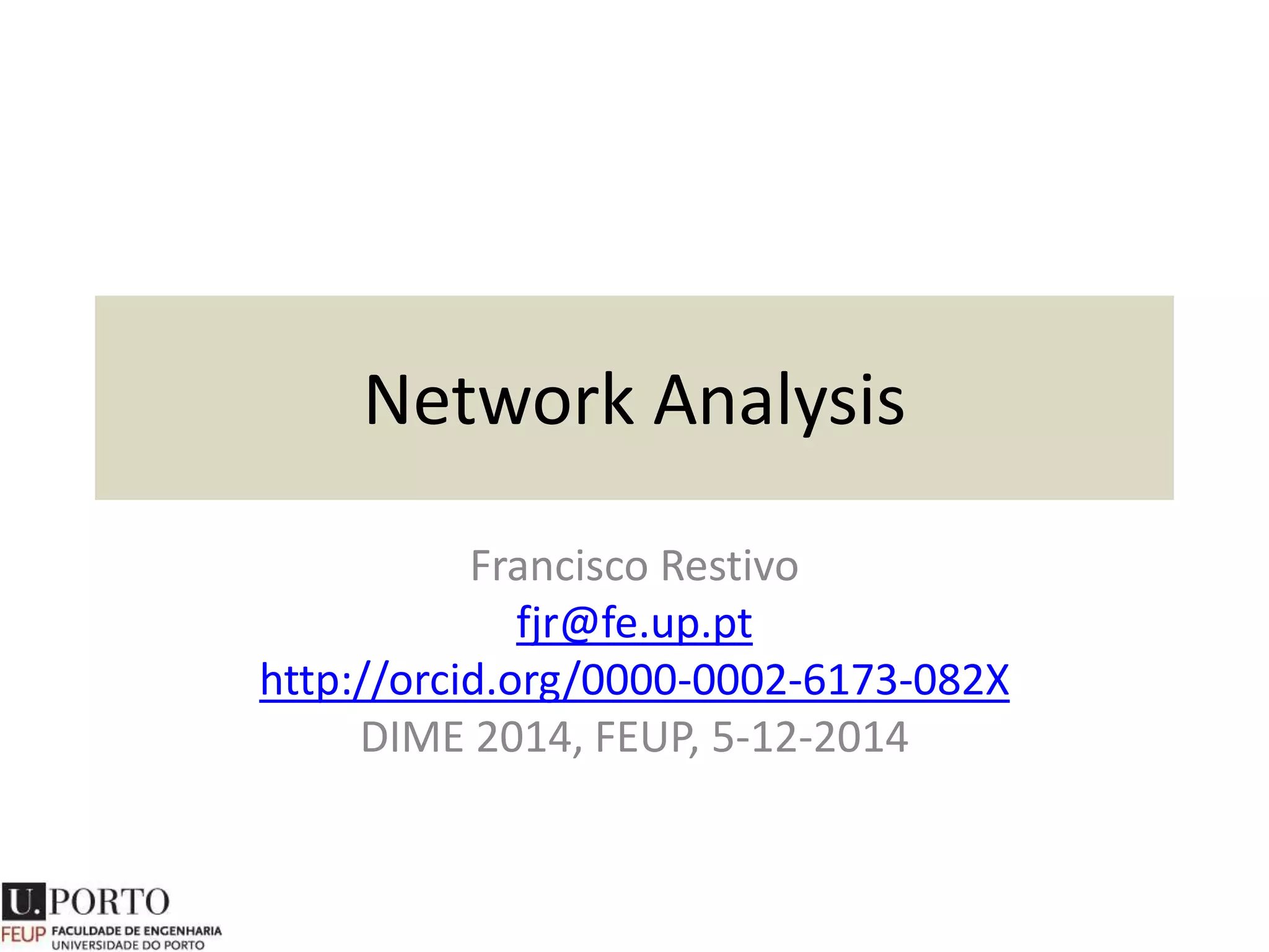 Network analysis | PPTX | Computing | Technology & Computing