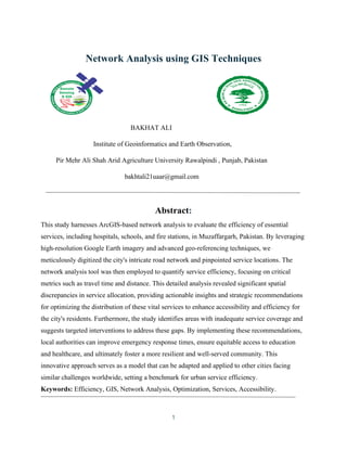 Network Analysis using GIS Techniques navigation network mapping for ...
