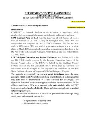 Network analysis cpm module3 | PDF