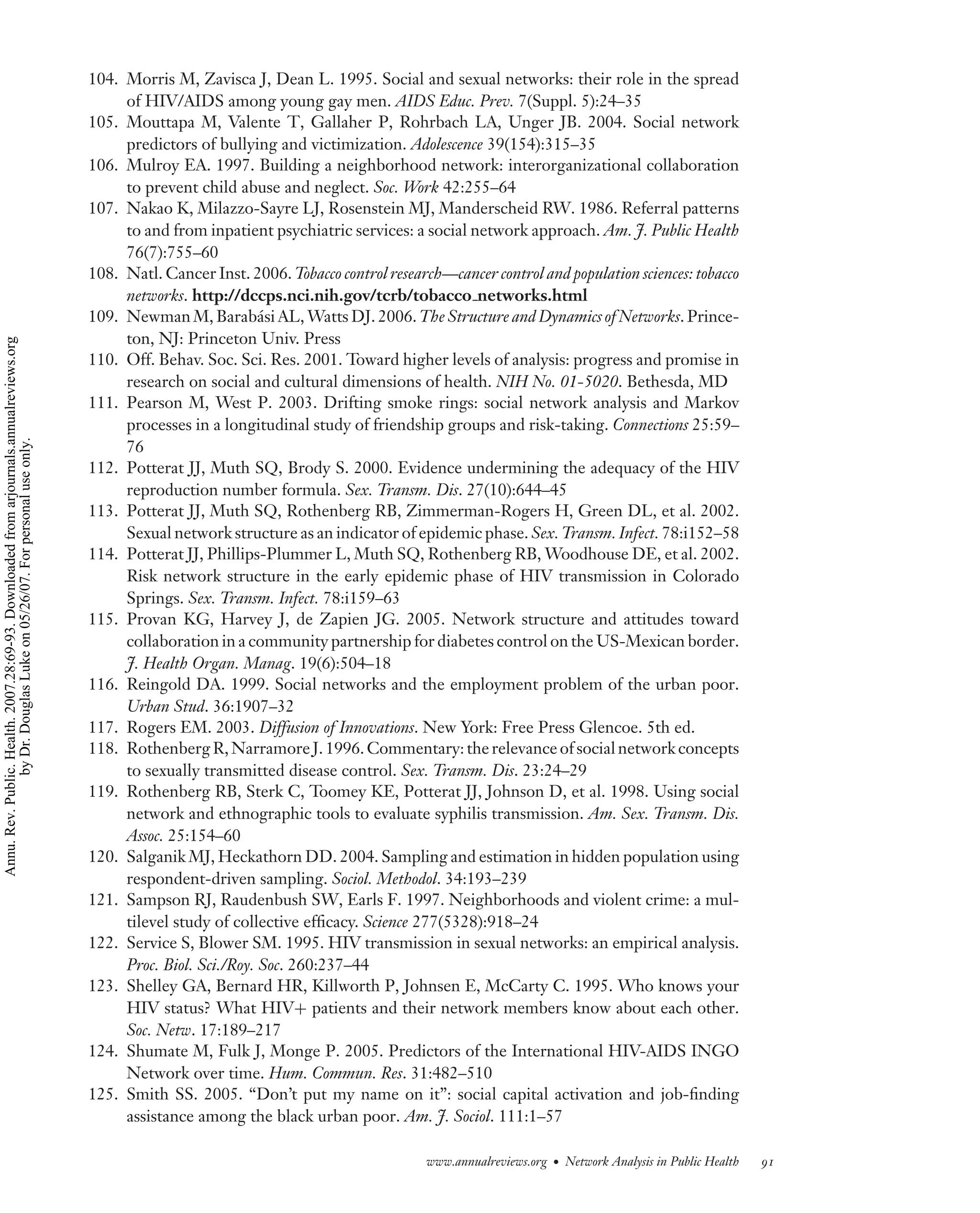 Network analysis in public health (2) | PDF