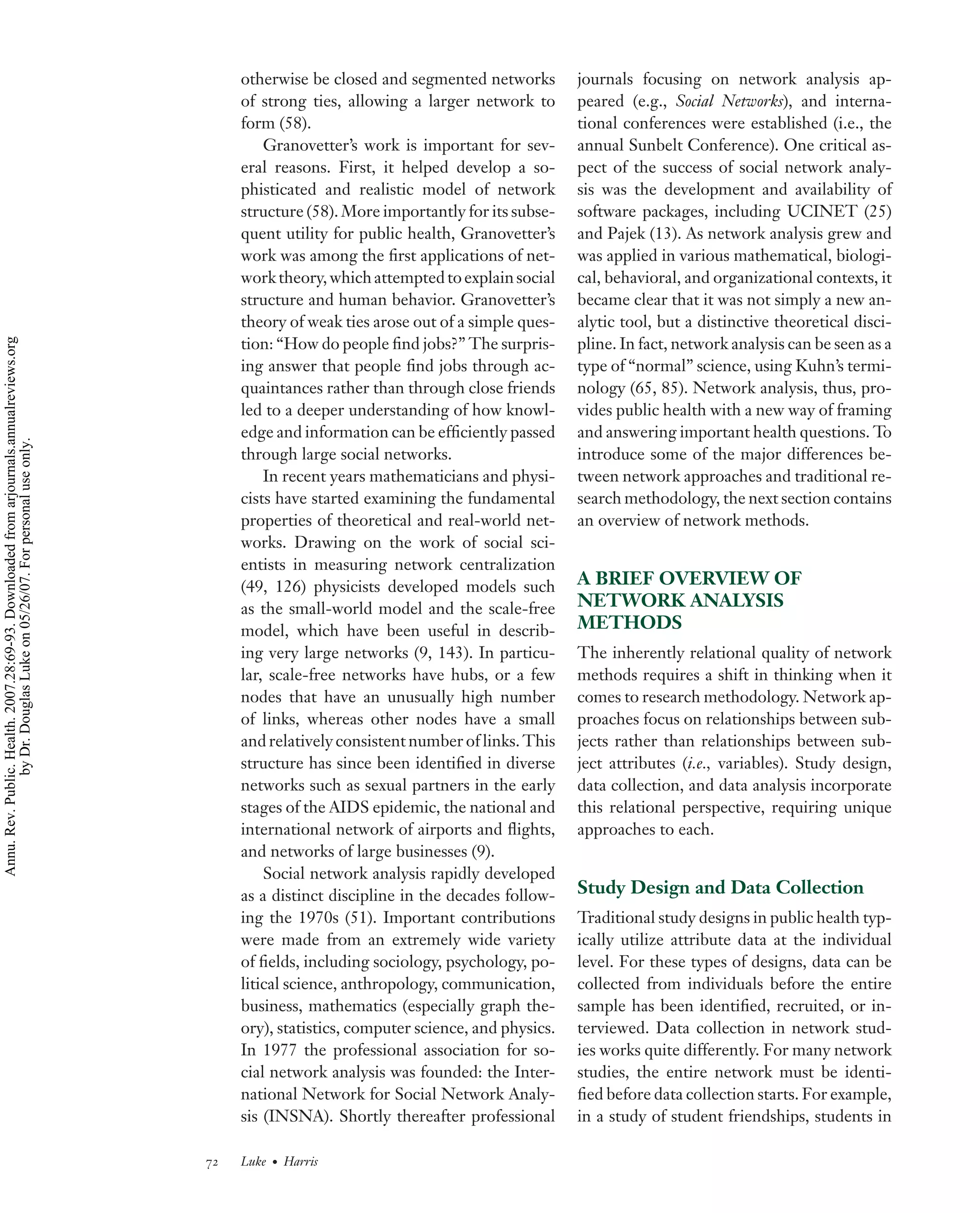 Network analysis in public health (2) | PDF