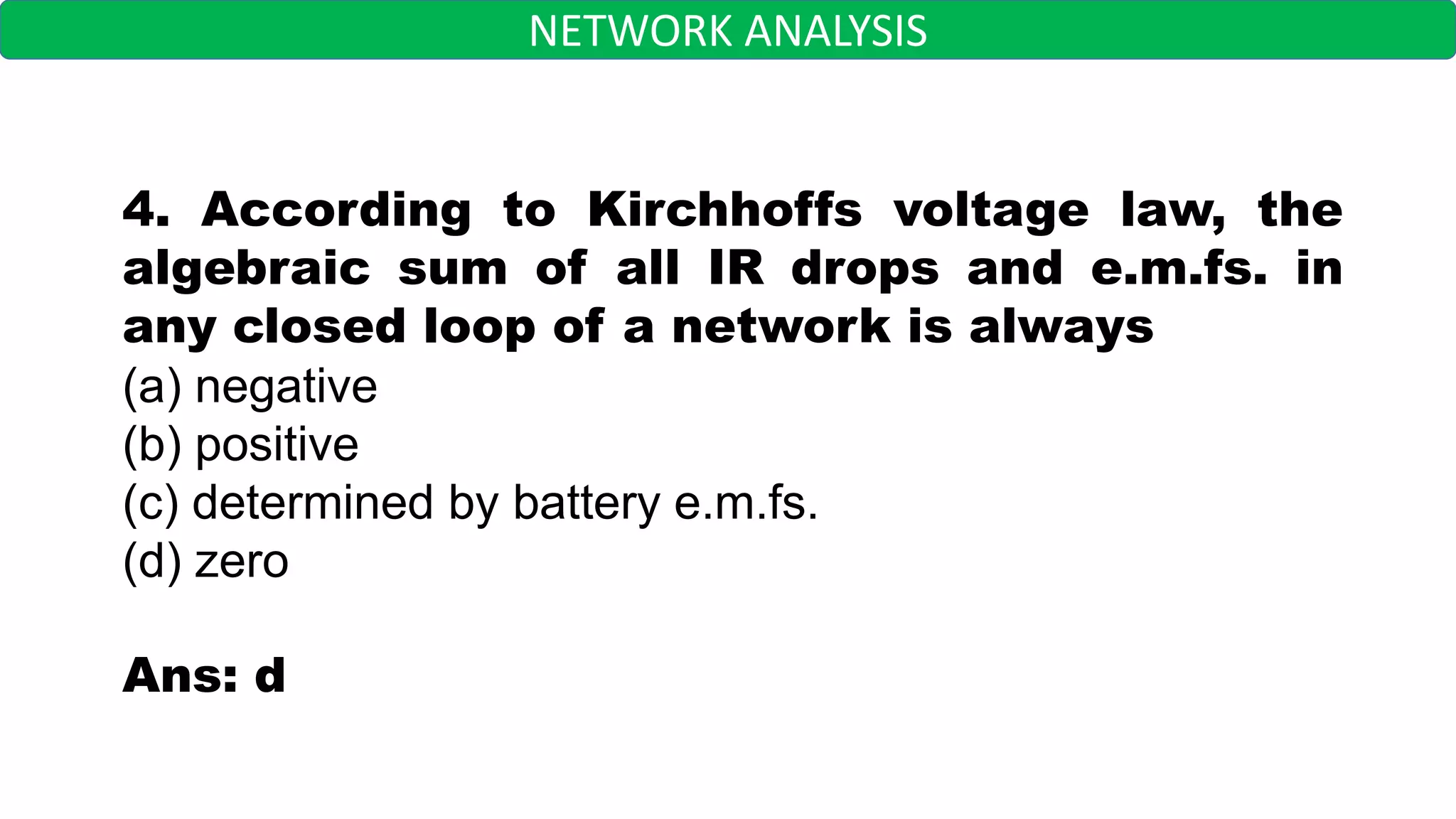 Network Theory Part 1 questions and answers for interviews, campus ...