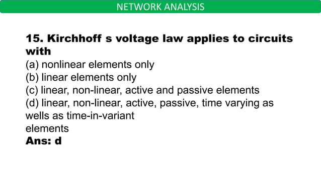 Network Theory Part 1 questions and answers for interviews, campus ...