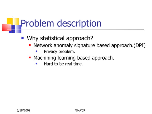 Network anomaly detection based on statistical | PPT