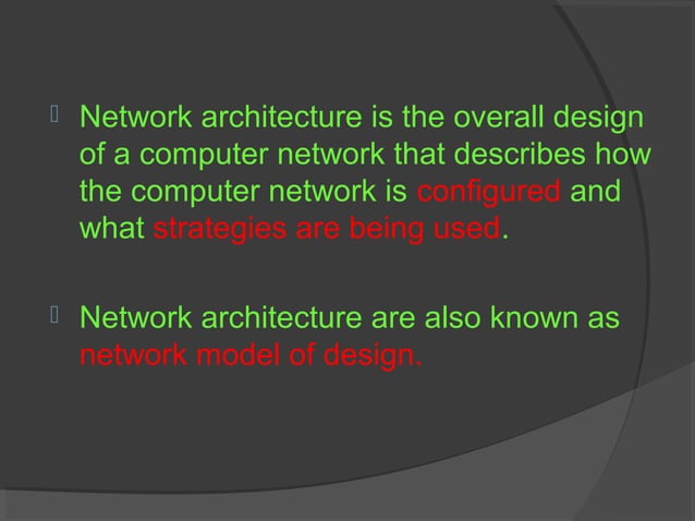 Network architecture | PPT