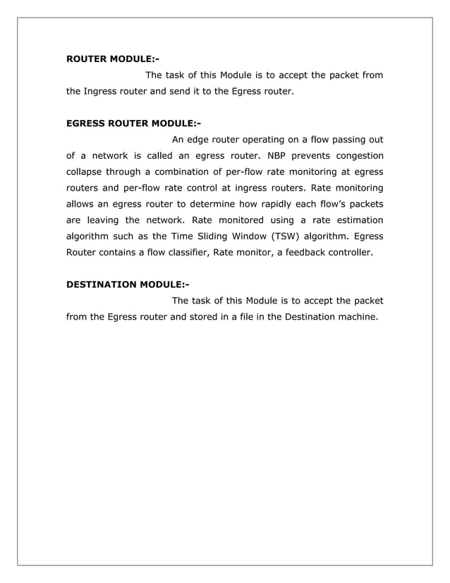 Network border patrol preventing c ongestion collapse(synopsis) | PDF