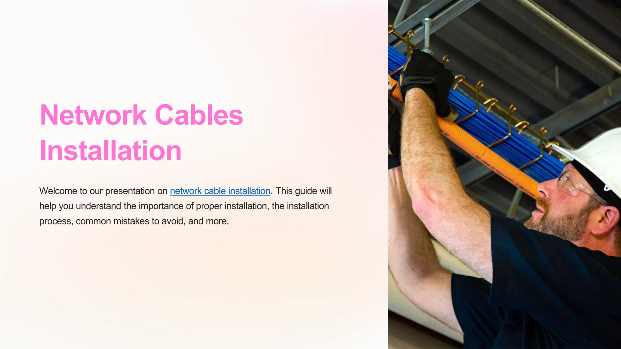 Network Cables Installation Pptx Computer Networking Computing