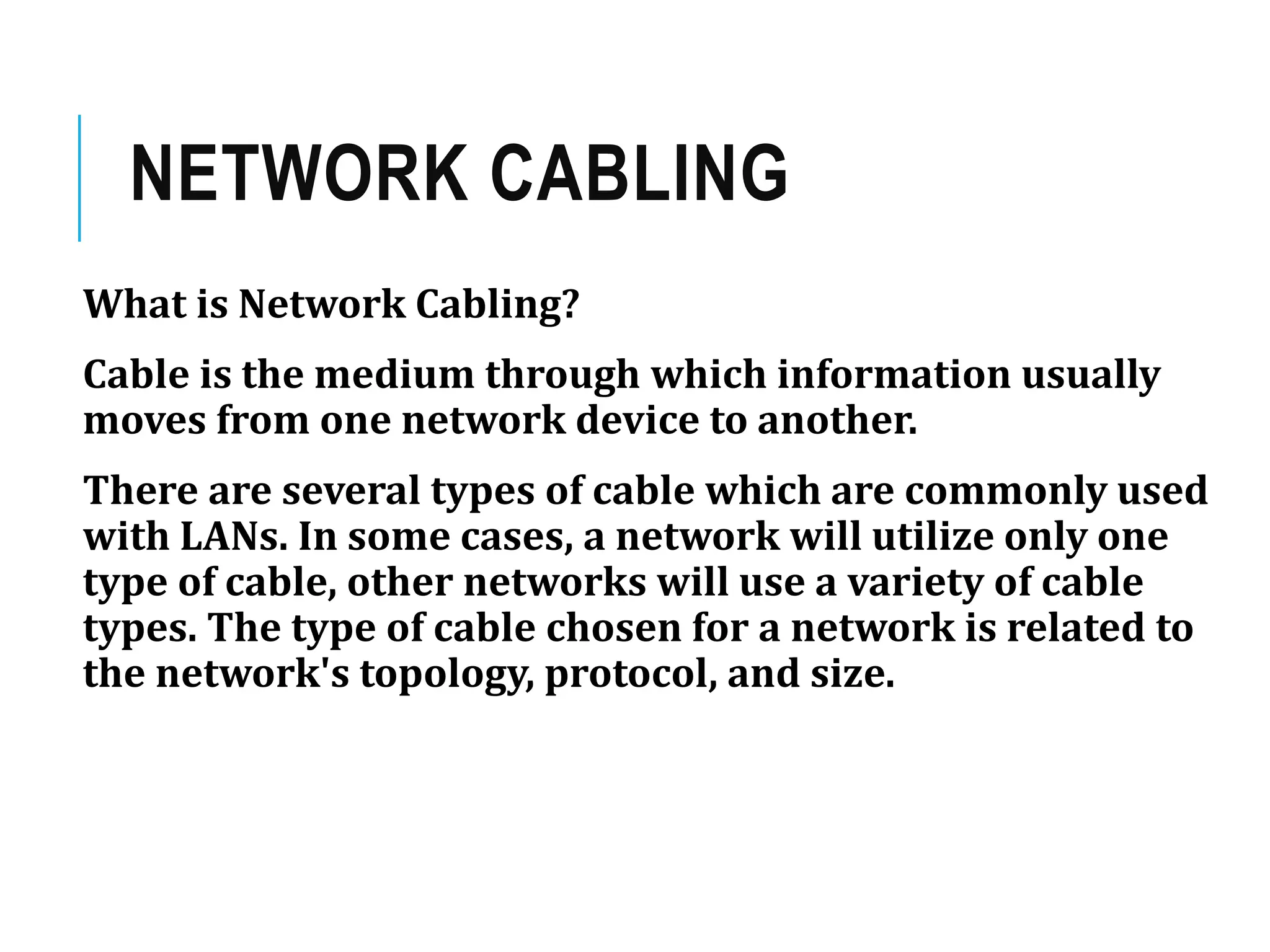 Network cabling | PPTX