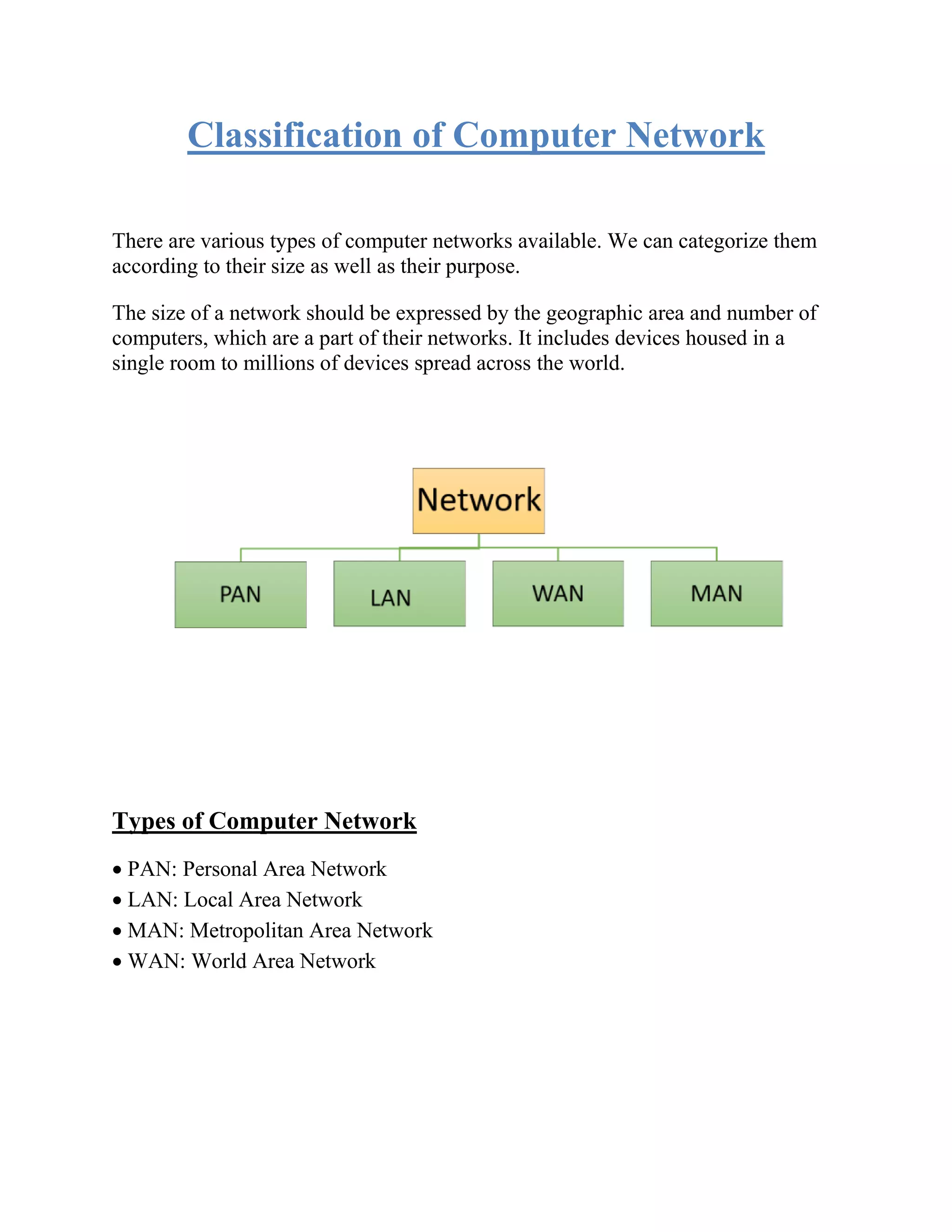 Network classification | PDF | Computer Networking | Computing
