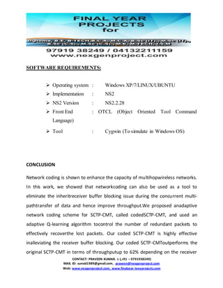 NETWORK CODING AS A PERFORMANCE BOOSTER FORCONCURRENT MULTI-PATH TRANSFER OF DATA IN MULTI ...
