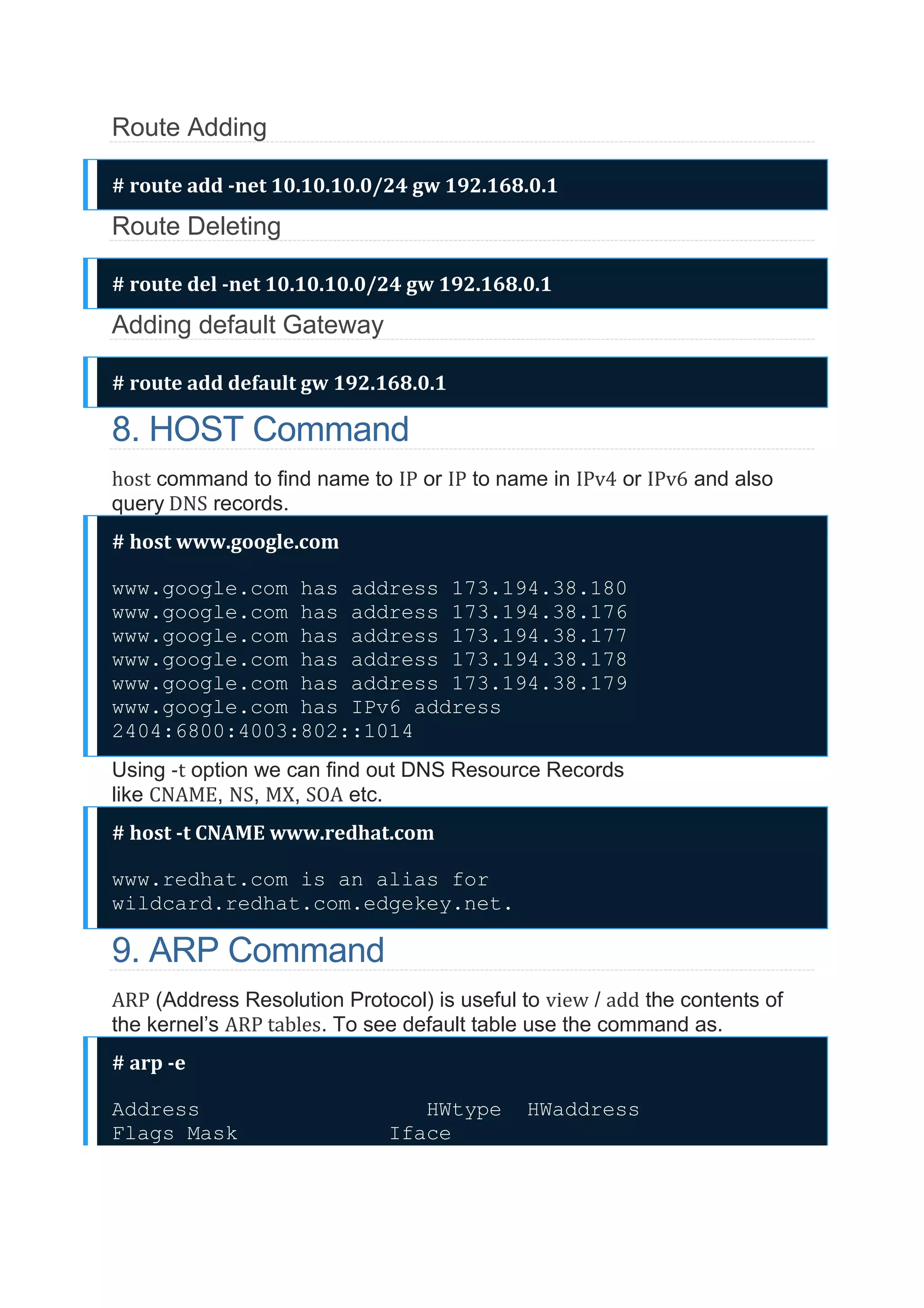 Network commands | PDF