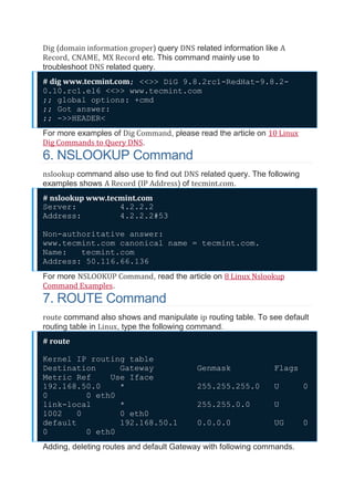 Network commands | PDF