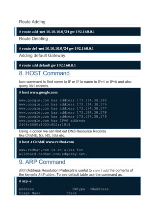 Network commands | PDF