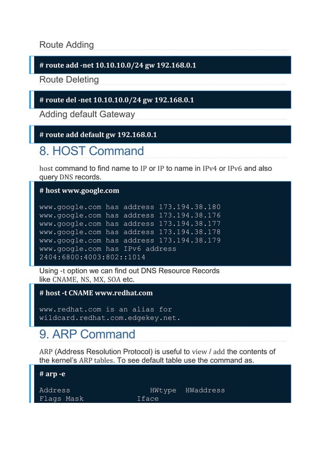 Network commands | PDF