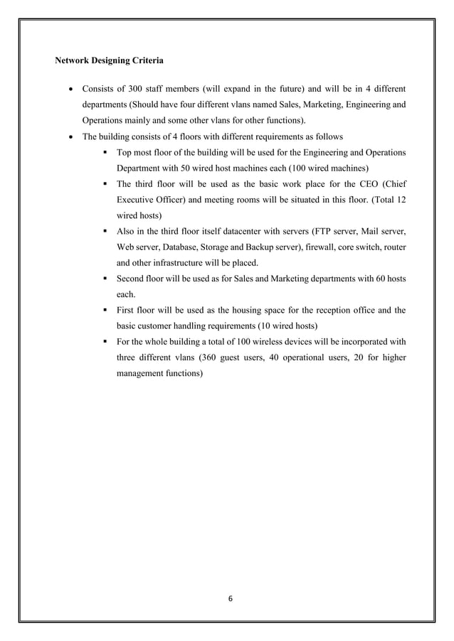 Network Design for a Small & Medium Enterprise | PDF | Computer Networking | Computing