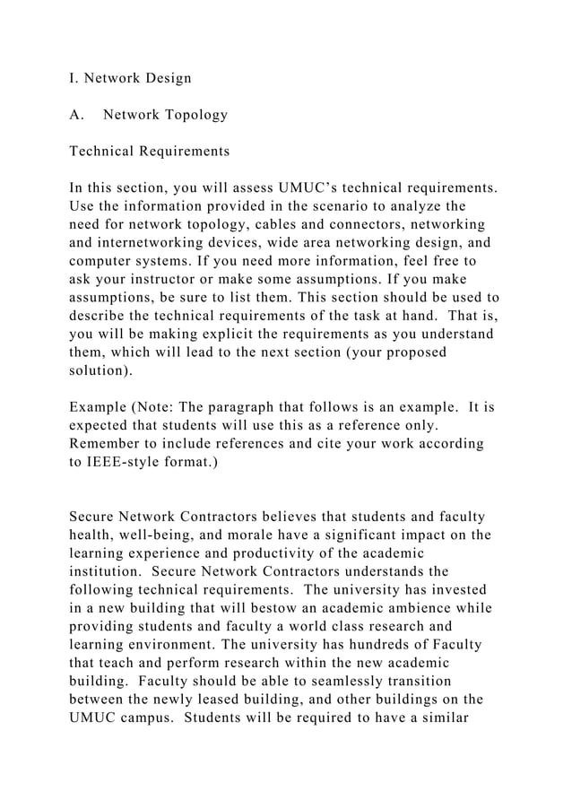 Network Design Proposal Templatenetwork Design Proposaldocx Computer Networking Computing