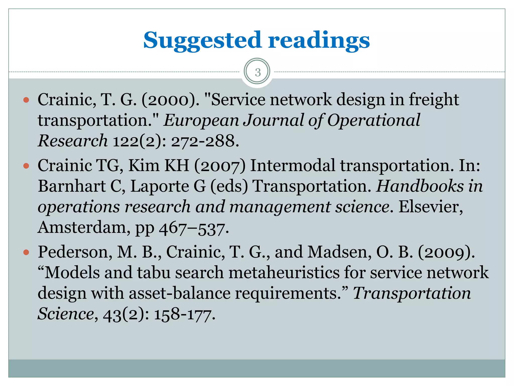 Network designs for improved hinterland transport | PDF | Logistics and ...