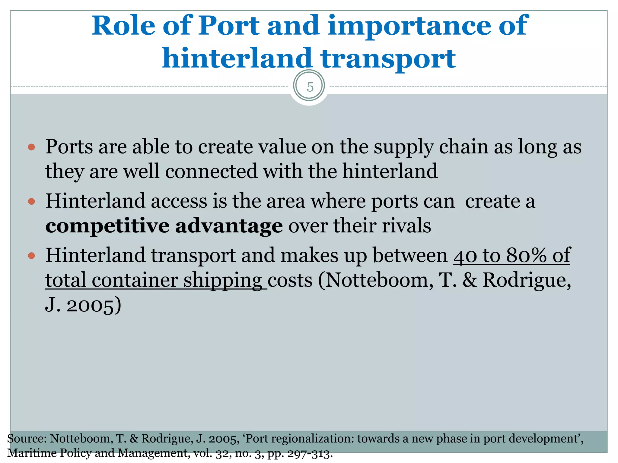 Network designs for improved hinterland transport | PDF | Logistics and ...